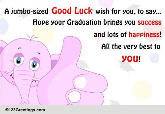 Jumbo Good Luck Wish! Free Good Luck eCards, Greeting Cards | 123 Greetings