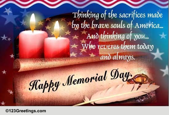 Thinking... On Memorial Day. Free Patriotism eCards, Greeting Cards ...