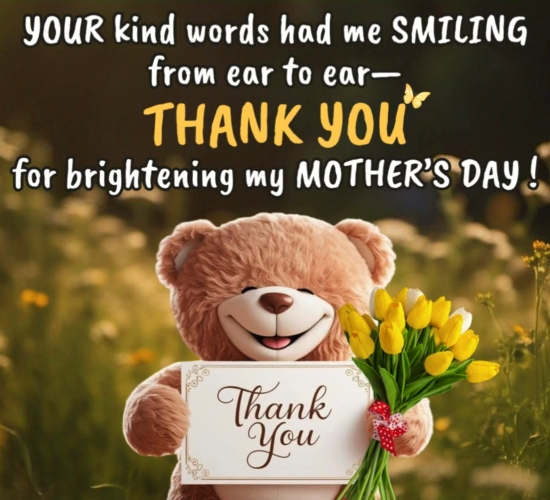 Mother’S Day Smiling Thank You Card Free Thank You eCards | 123 Greetings