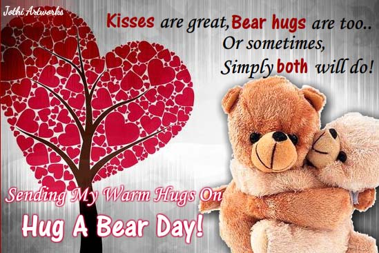 Sending My Hugs On Hug A Bear Day! Free Hug a Bear Day eCards | 123 ...