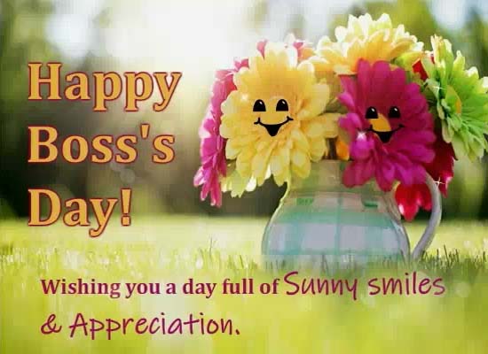 Sending Sunny Smiles & Appreciation! Free Women Boss eCards | 123 Greetings