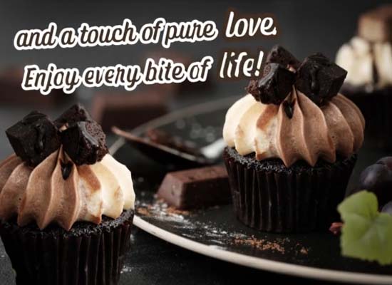 Enjoy Every Bite Of Life! Free Chocolate Cupcake Day eCards | 123 Greetings