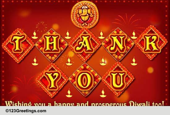 Thank You... Happy Diwali! Free Thank You eCards, Greeting Cards | 123 ...