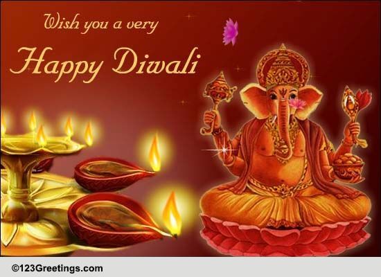 Lord Ganesh Diwali Blessings! Free Happy Diwali Wishes eCards | 123 ...
