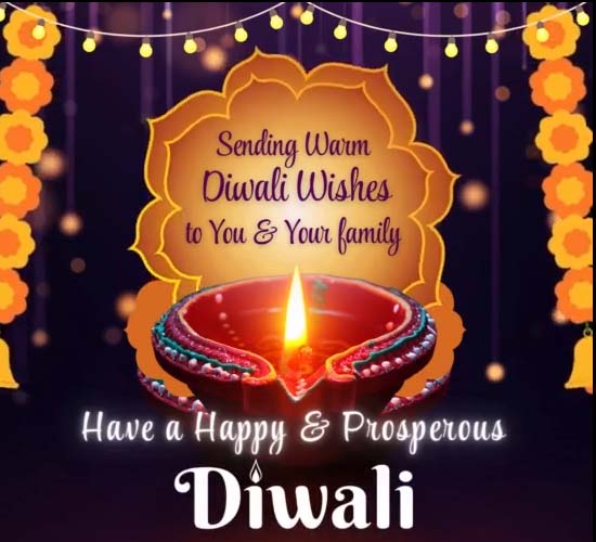 Warm Diwali Wishes For Everyone. Free Happy Diwali Wishes eCards | 123 ...