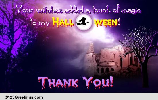 Thanks For Your Halloween Witches! Free Thank You eCards, Greeting ...