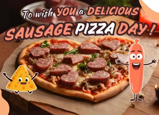 National Sausage Pizza Day Cards, Free National Sausage Pizza Day Wishes | 123 Greetings