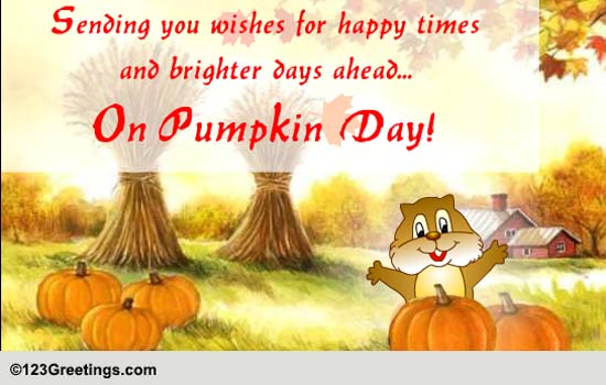 Pumpkins Ahead!! Free Pumpkin Day eCards, Greeting Cards | 123 Greetings