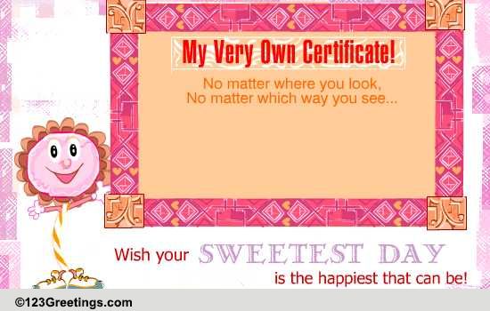 To The Sweetest Sweetie! Free Family eCards, Greeting Cards | 123 Greetings
