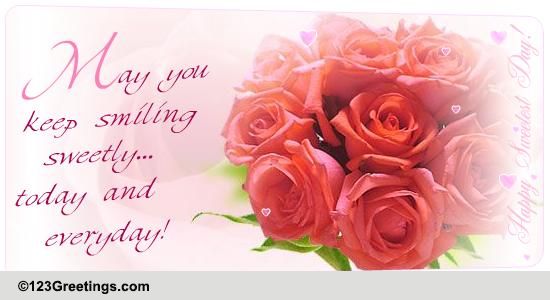 Keep Smiling... Free Flowers & Roses eCards, Greeting Cards | 123 Greetings