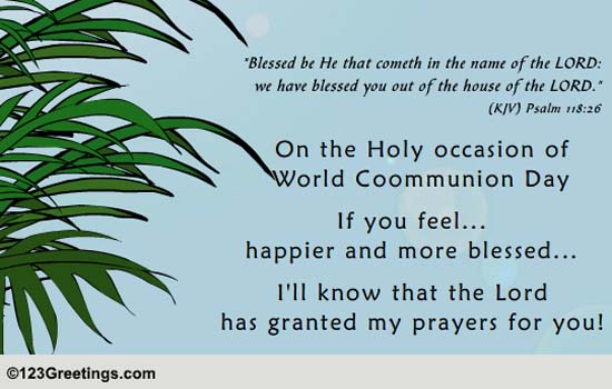 Peace For You. Free World Communion Sunday eCards, Greeting Cards | 123 ...