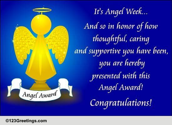 Angel Award. Free Angel Week eCards, Greeting Cards | 123 Greetings