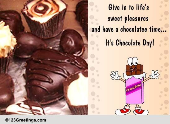 A Chocolatee Time! Free Chocolate Day eCards, Greeting Cards | 123 ...