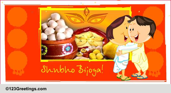 My Warmest Wishes Are With You... Free Shubho Bijoya eCards | 123 Greetings