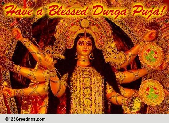 A Blessed Durga Puja. Free Religious Blessings eCards, Greeting Cards ...