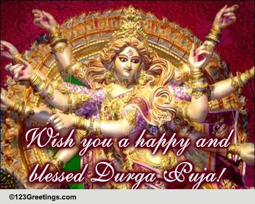 Wish A Happy And Blessed Durga Puja. Free Religious Blessings eCards ...