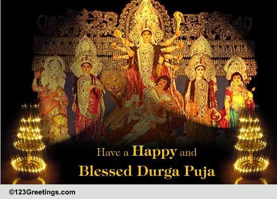 Feel Blessed... This Durga Puja. Free Religious Blessings eCards | 123 ...