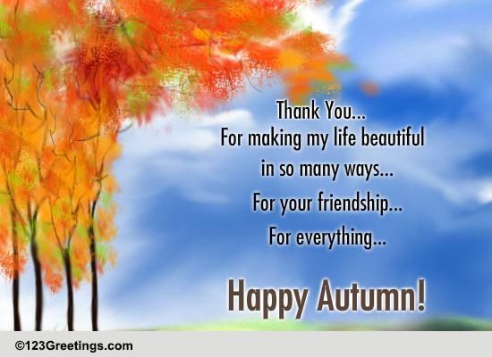 Happy Autumn... Free Thank You eCards, Greeting Cards | 123 Greetings