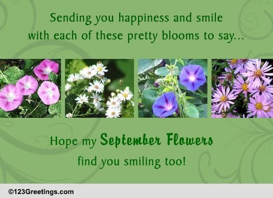 Warm Wishes With September Flowers. Free September Flowers eCards | 123 ...