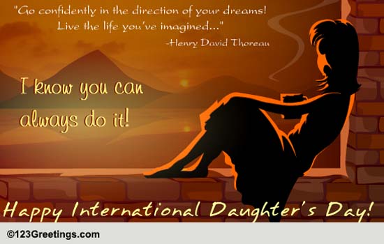 You Can Do It! Free International Daughters' Day eCards, Greeting Cards ...