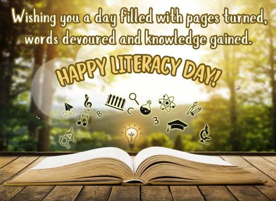 Happy Literacy Day Wish Free Literacy Day eCards, Greeting Cards | 123 ...