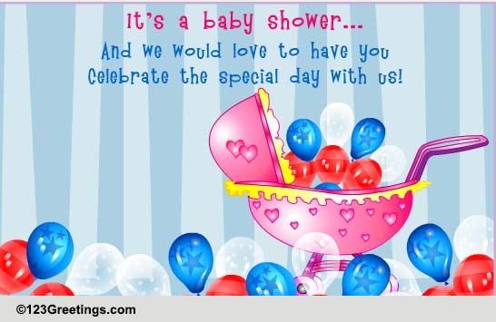 Join Us For The Baby Shower! Free Family Occasions eCards | 123 Greetings