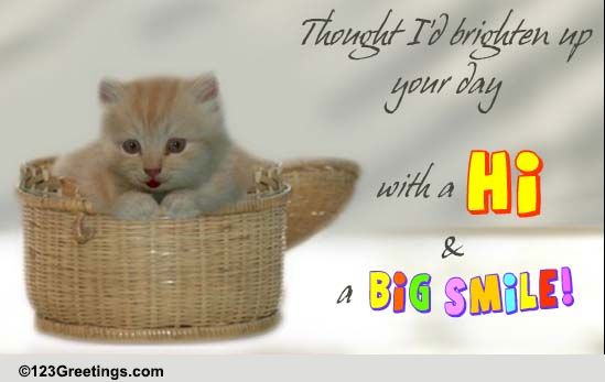 Kitty Says 'Hello.' Free Hello eCards, Greeting Cards | 123 Greetings