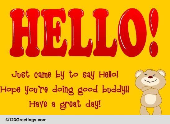 A Hug And A Hello! Free Hello eCards, Greeting Cards | 123 Greetings