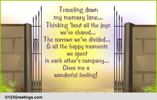 Down The Memory Lane... Free Thoughts eCards, Greeting Cards | 123 ...
