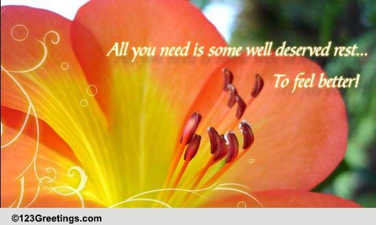 Rest To Get Well! Free Get Well Soon eCards, Greeting Cards | 123 Greetings