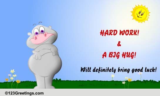 A Big Hug For A Good Luck! Free Good Luck eCards, Greeting Cards | 123 ...