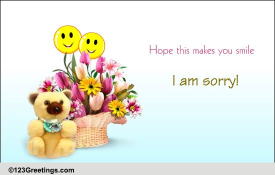 Smile Please! Free Sorry eCards, Greeting Cards | 123 Greetings