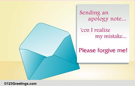 An Apology Note! Free Sorry eCards, Greeting Cards | 123 Greetings
