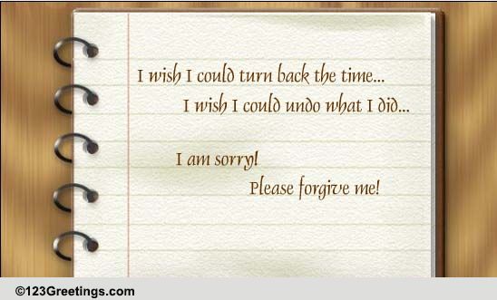 Turn Back The Time! Free Sorry eCards, Greeting Cards | 123 Greetings