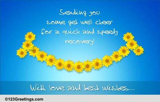 Get Well Cheer! Free Recovery eCards, Greeting Cards | 123 Greetings