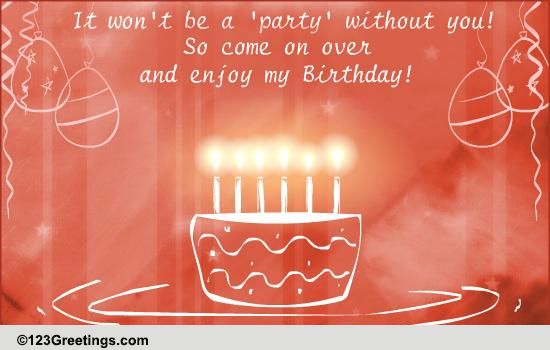 A Birthday Invitation! Free Birthday Party eCards, Greeting Cards | 123 ...