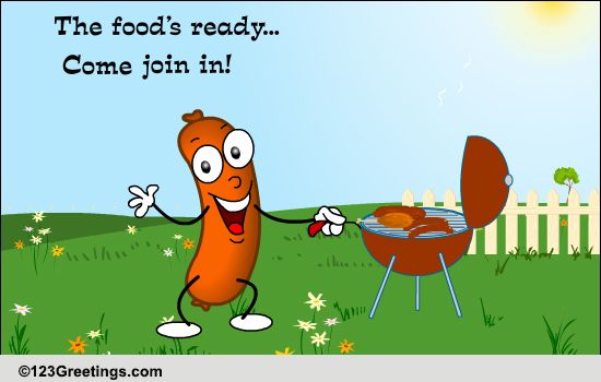 The Food's Ready! Free Party Invitations eCards, Greeting Cards | 123 ...