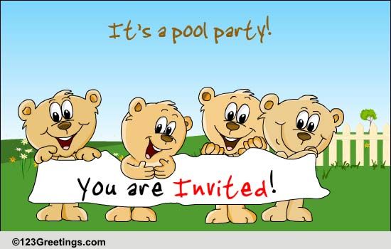Pool Party! Free Save the Date eCards, Greeting Cards | 123 Greetings