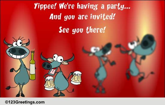 Yippee! It's Party Time! Free Celebrations eCards, Greeting Cards | 123 ...