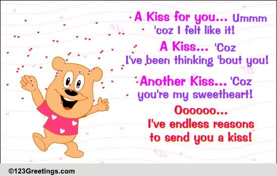 Reasons To Kiss! Free Love Etc eCards, Greeting Cards | 123 Greetings