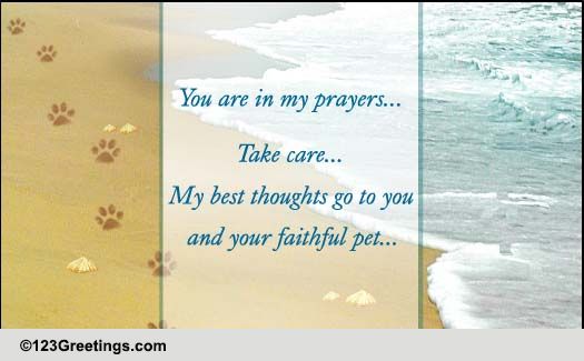 In My Prayers! Free Loss of Pet eCards, Greeting Cards | 123 Greetings