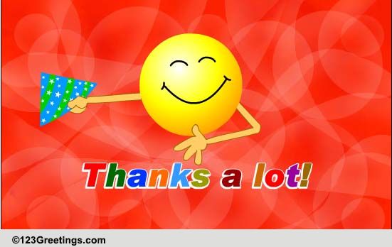 Thanks A Ton. Free Birthday Thank You eCards, Greeting Cards | 123 ...