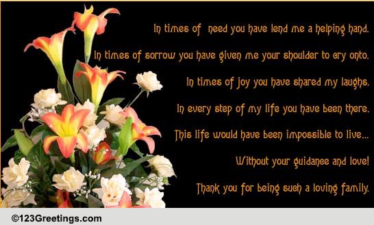 For A Loving Family. Free Family eCards, Greeting Cards | 123 Greetings