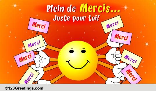 'Arms Full' Of Thanks... Free Merci eCards, Greeting Cards | 123 Greetings