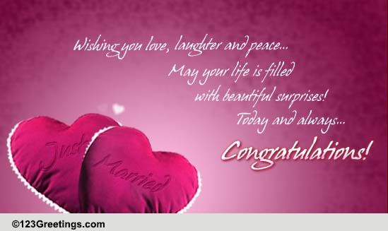 Just Married Message! Free Just Married eCards, Greeting Cards | 123 ...