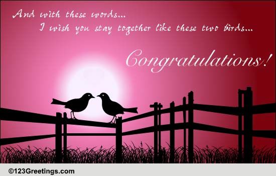 Two Birds! Free Congratulations eCards, Greeting Cards | 123 Greetings